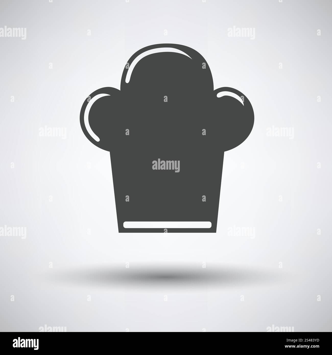 Chief cap icon. Chief cap icon on gray background with round shadow ...