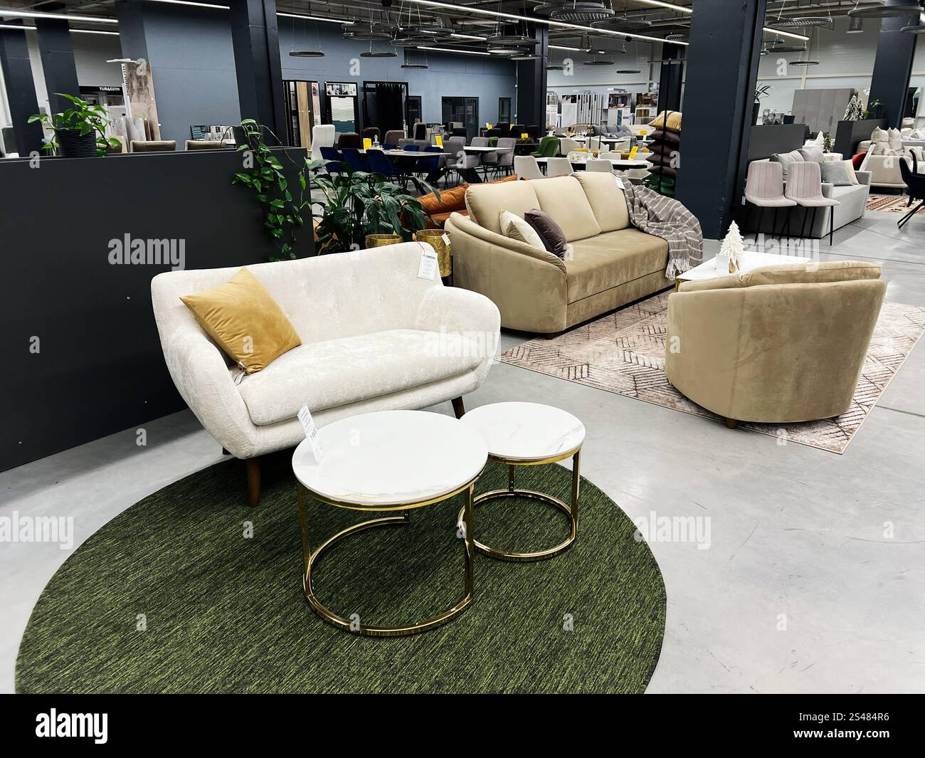 Kyiv, Ukraine - January 10, 2025: A contemporary furniture display in a ...