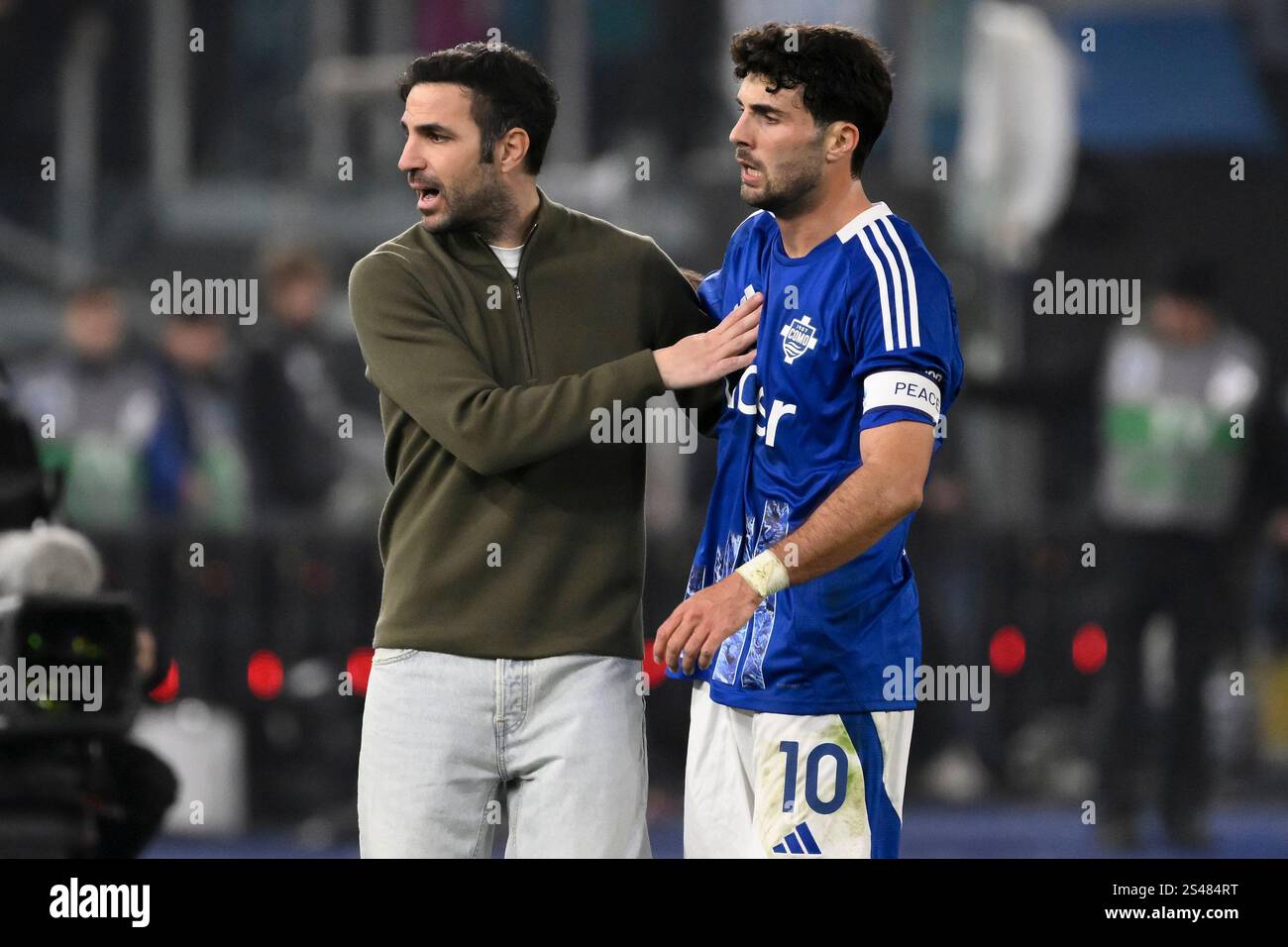 Rome, Italy. 10th Jan, 2025. Cesc Fabregas, Head coach of Como, and Patrick Cutrone during the ...
