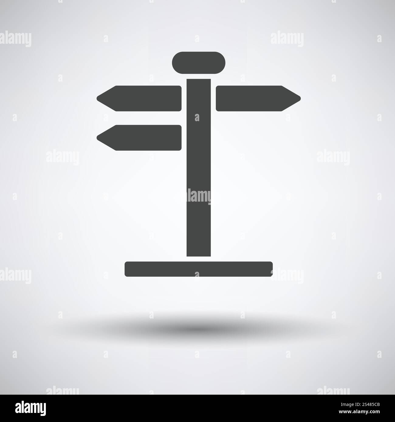 Pointer stand icon on gray background with round shadow. Vector ...
