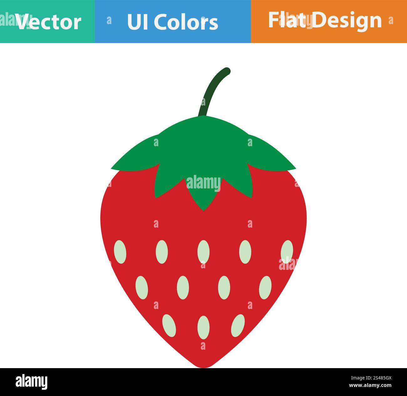 Flat design icon of Strawberry in ui colors. Vector illustration Stock ...