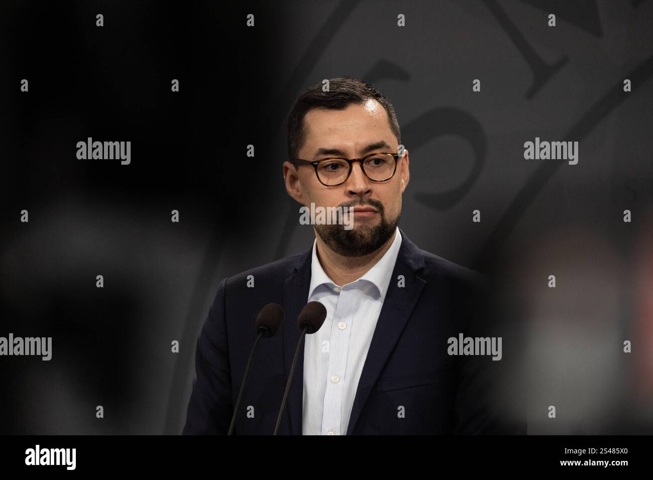Chair of Naalakkersuisut Mute B. Egede during a joint press conference ...
