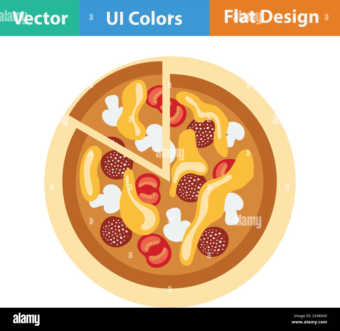 Pizza on plate icon. Vector illustration Stock Vector Image & Art - Alamy