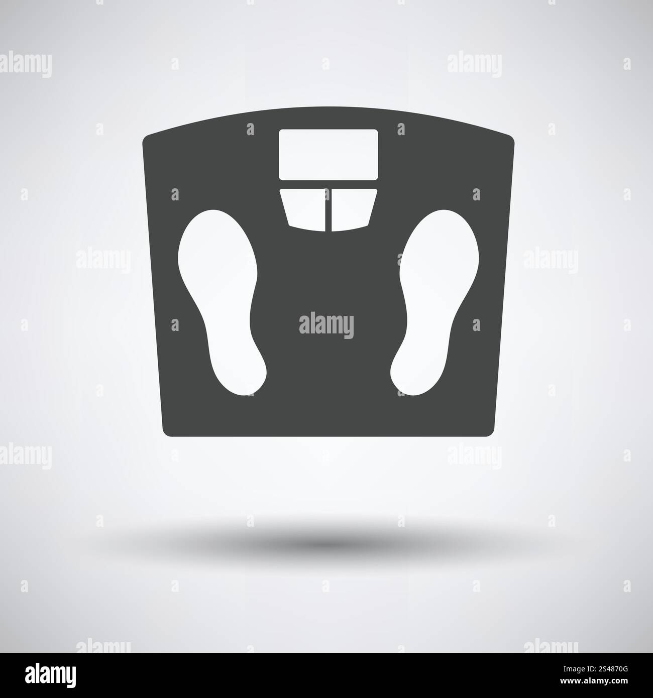 Floor scales icon on gray background with round shadow. Vector ...
