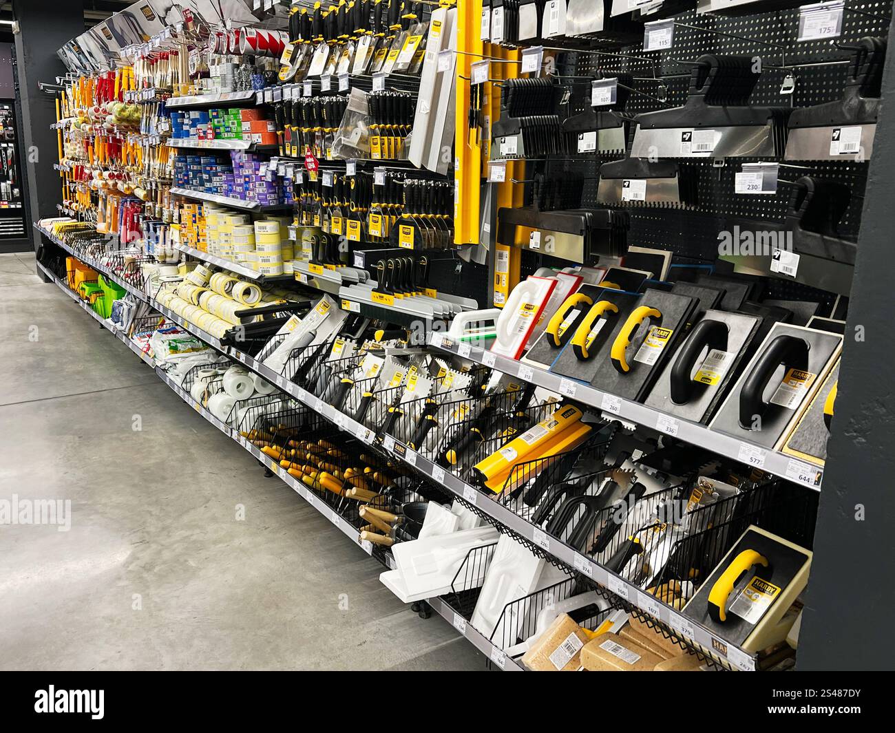 Kyiv, Ukraine - January 10, 2025: A hardware store shelf showcasing an ...