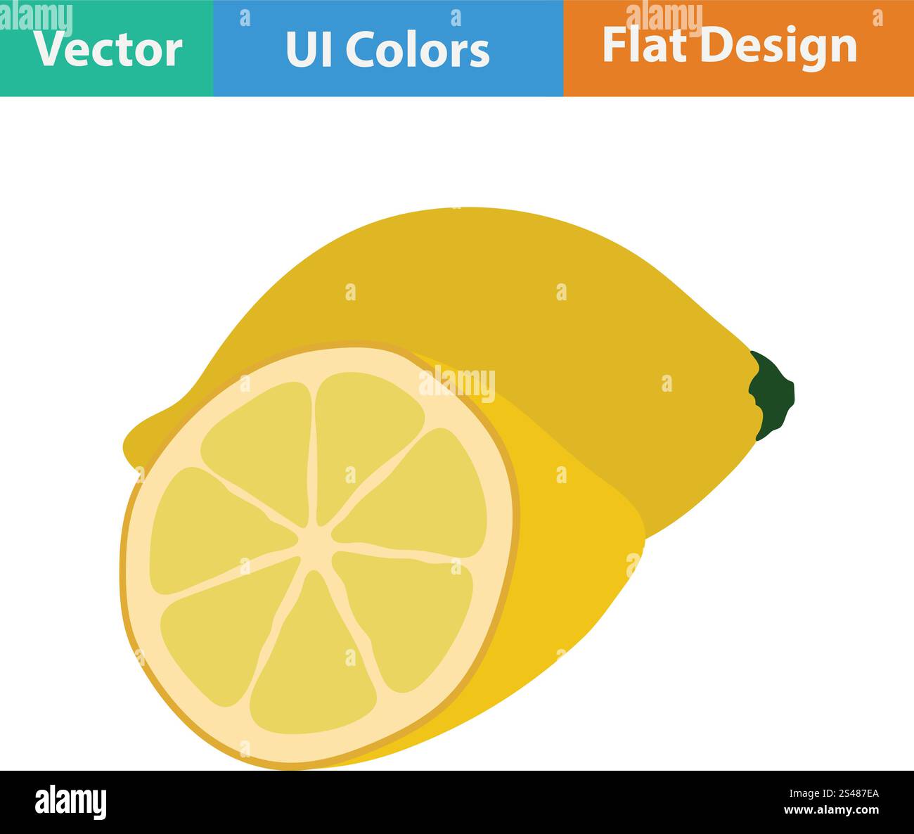 Flat design icon of Lemon in ui colors. Vector illustration Stock ...