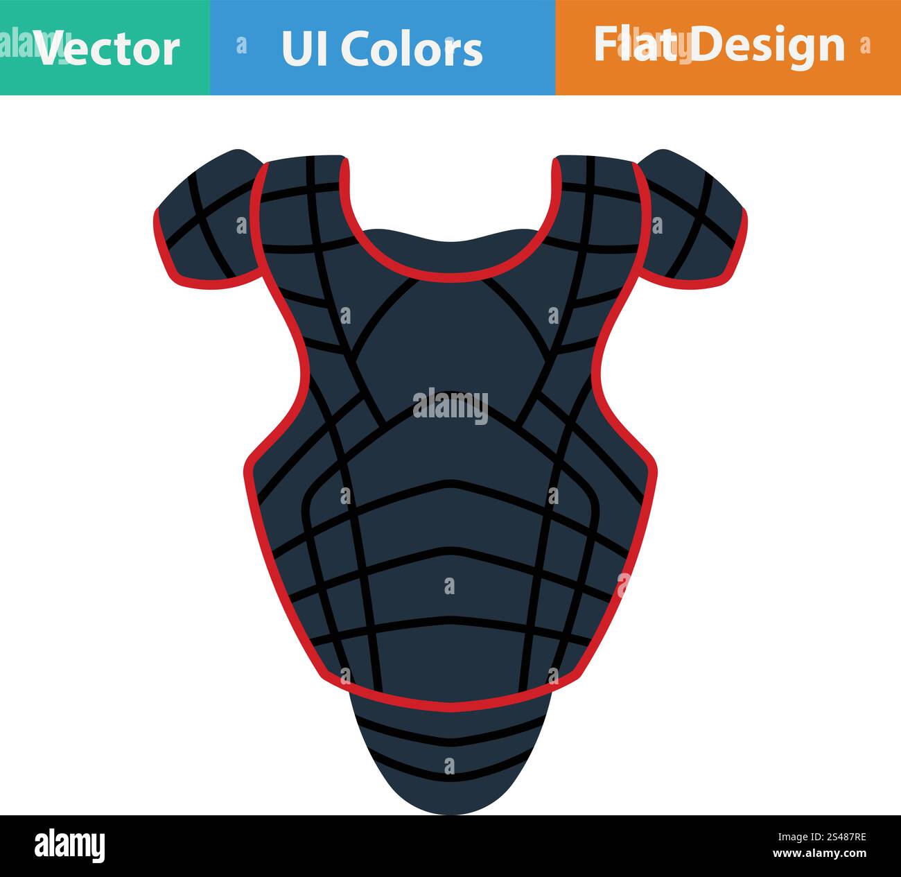 Baseball chest protector icon. Flat design. Vector illustration Stock Vector Image & Art - Alamy