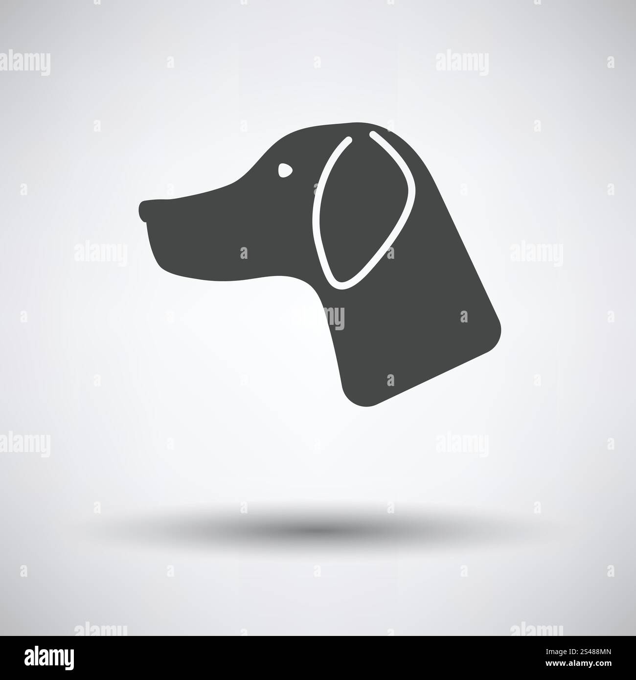 Hunting dog had icon on gray background with round shadow. Vector ...