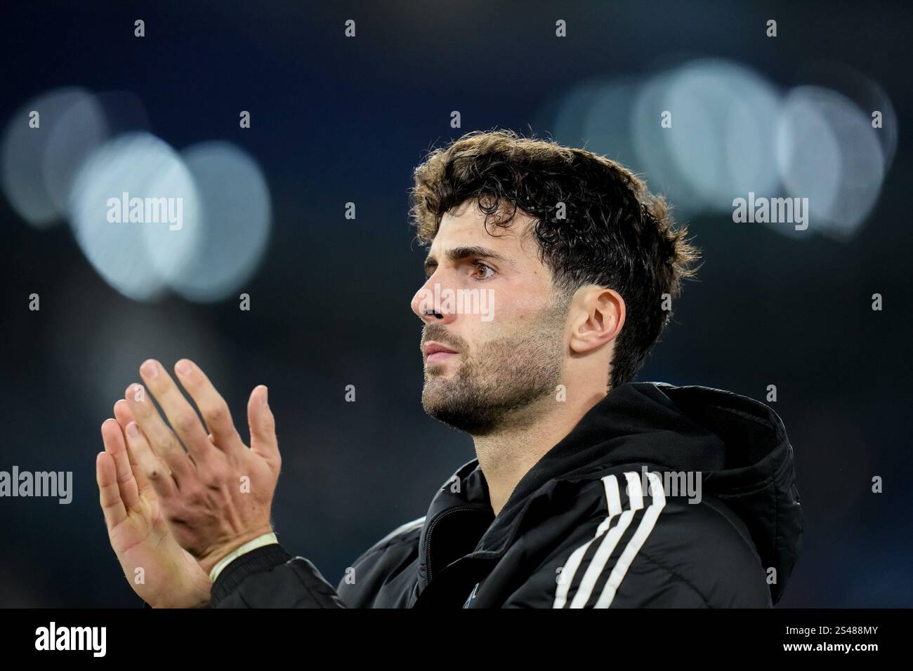 Rome, Italy. 10th Jan, 2025. Patrick Cutrone of Como 1907 greets his supporters during the Serie ...