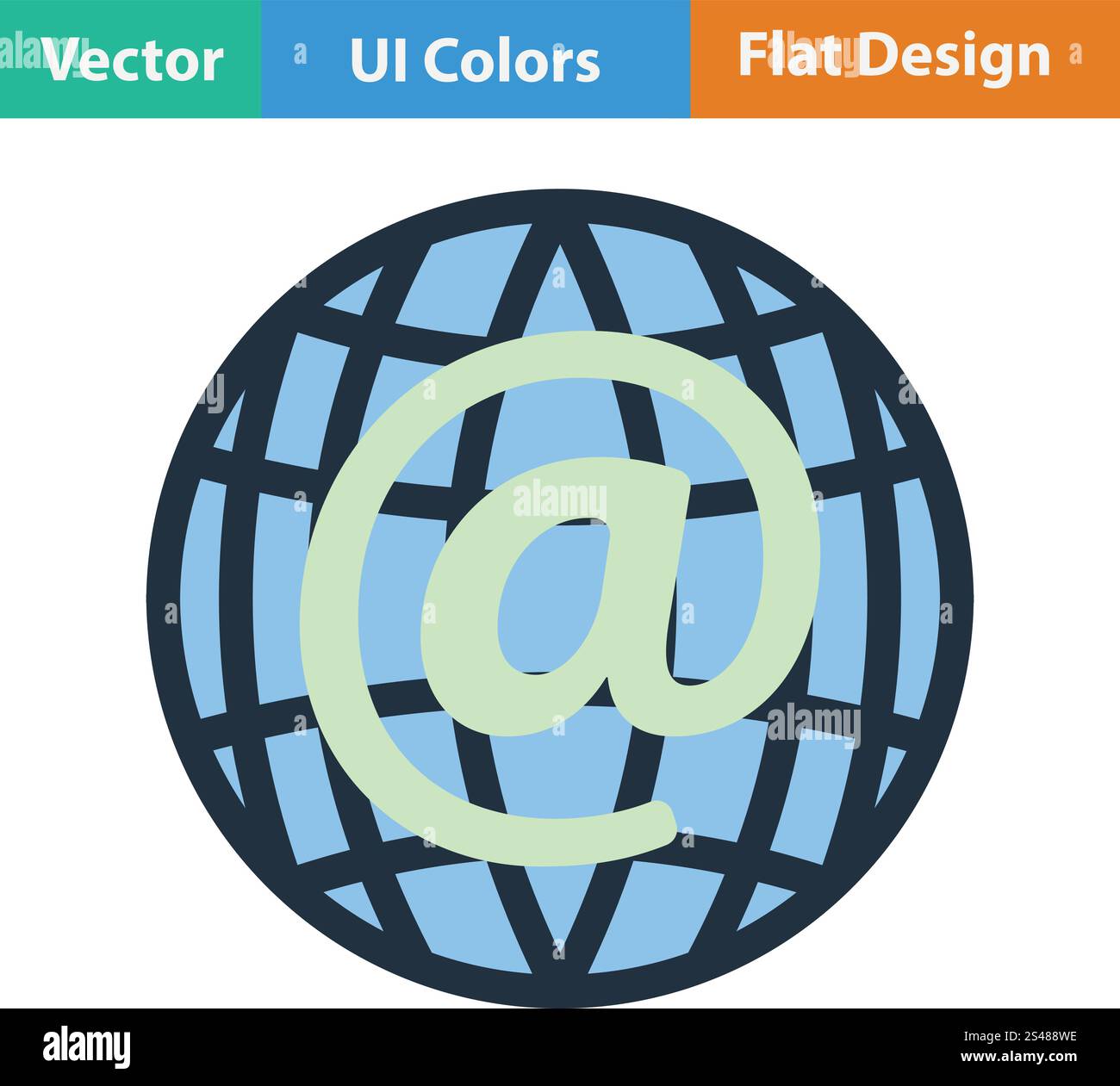 Global e-mail icon. Flat design. Vector illustration Stock Vector Image ...