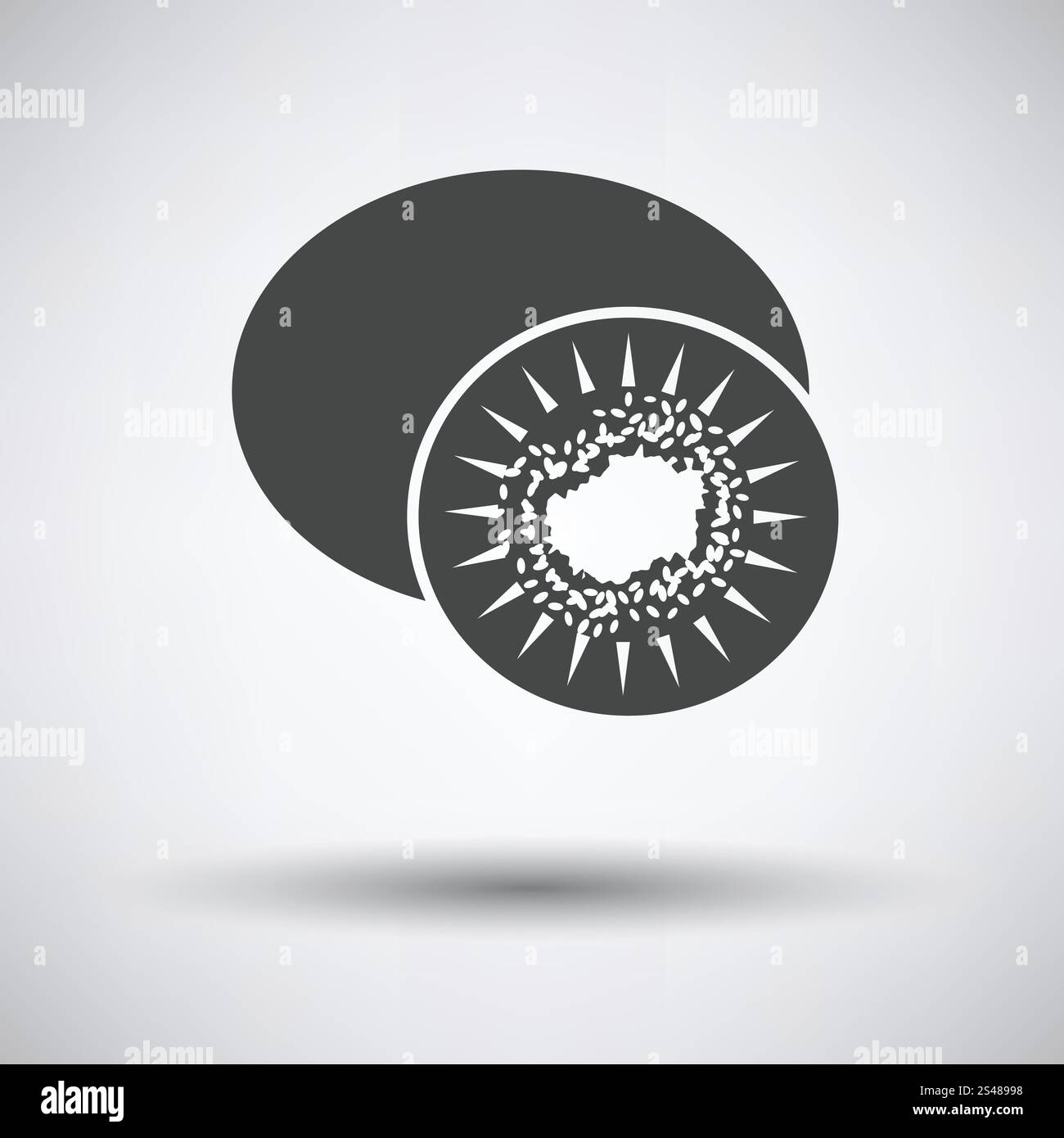 Kiwi icon on gray background with round shadow. Vector illustration Stock Vector Image & Art - Alamy