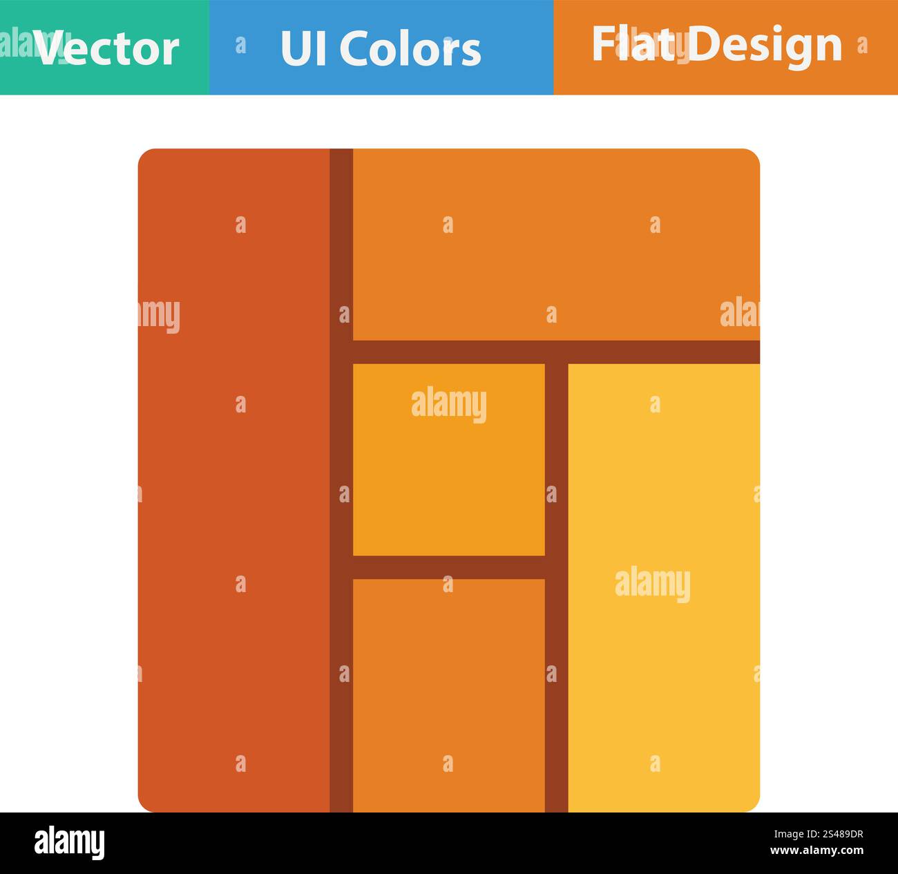 Flat design icon of parquet plank pattern in ui colors. Vector ...