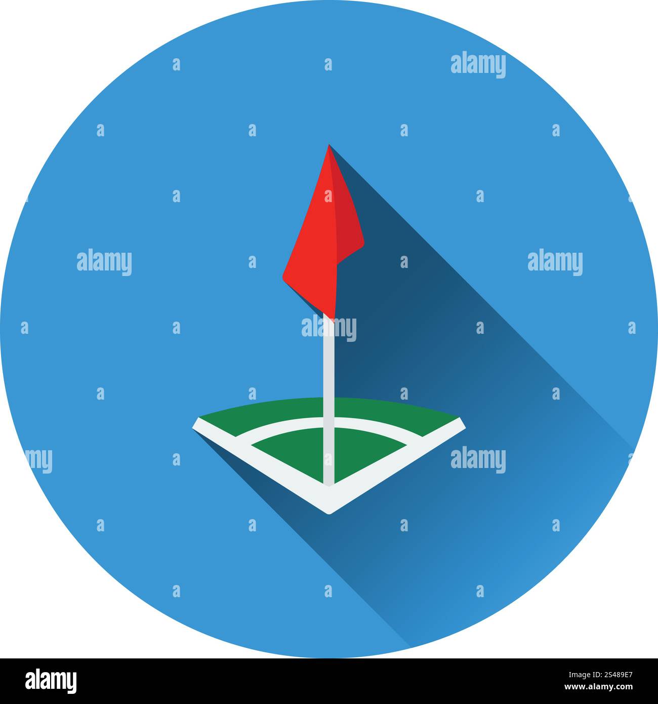 Icon of football field corner flag . Flat color design. Vector ...