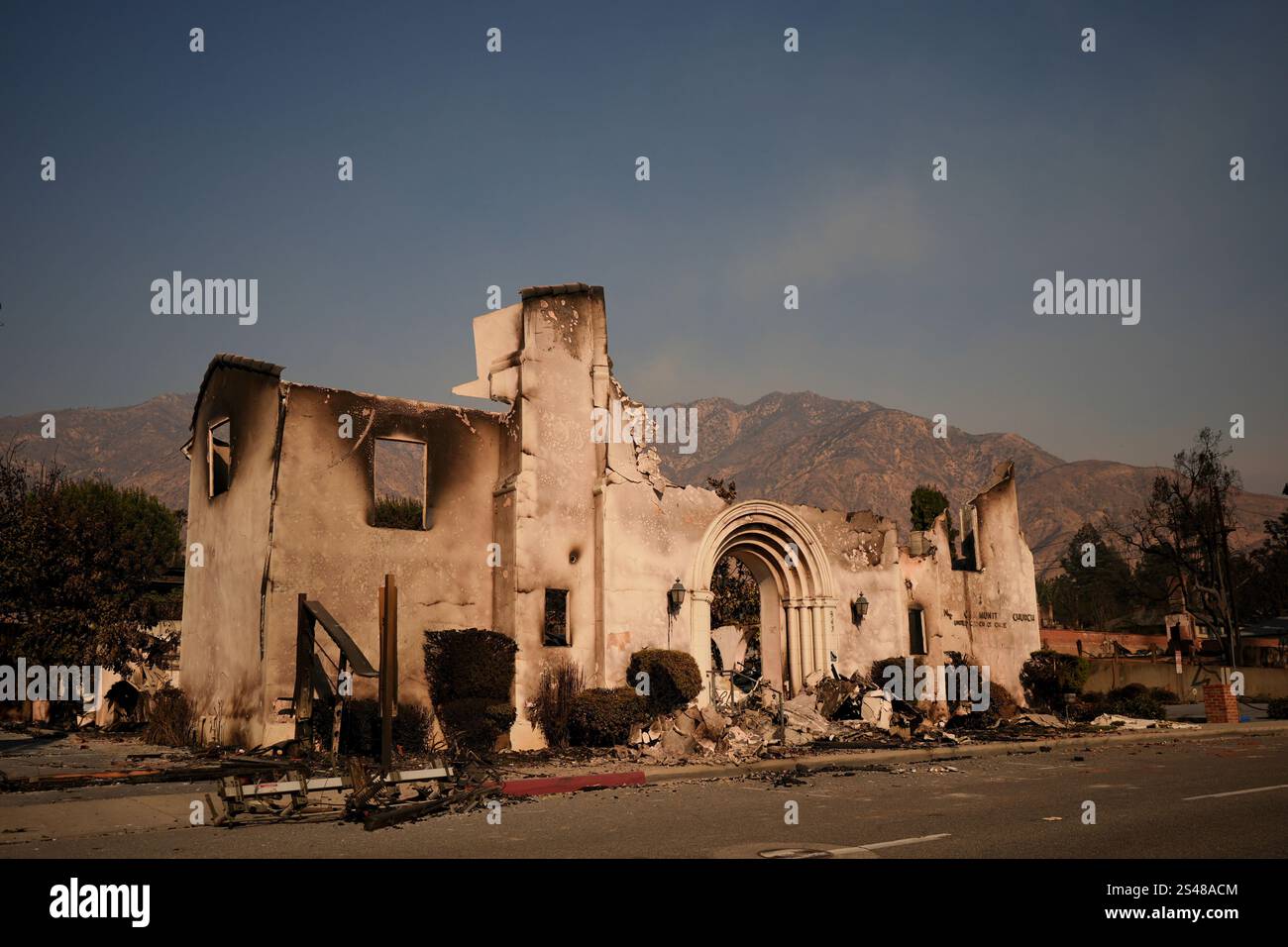 The remains of the Altadena Community Church are seen after it was ...