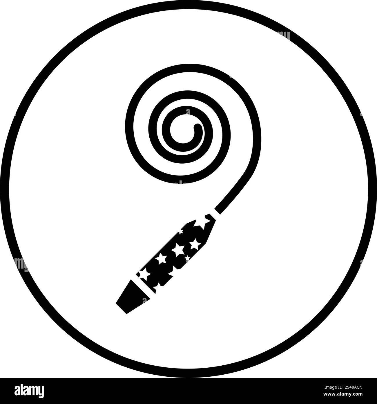 Party whistle icon. Thin circle design. Vector illustration Stock ...