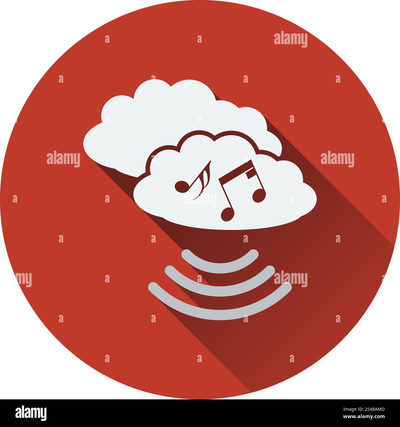 Music cloud icon. Flat design. Vector illustration Stock Vector Image ...