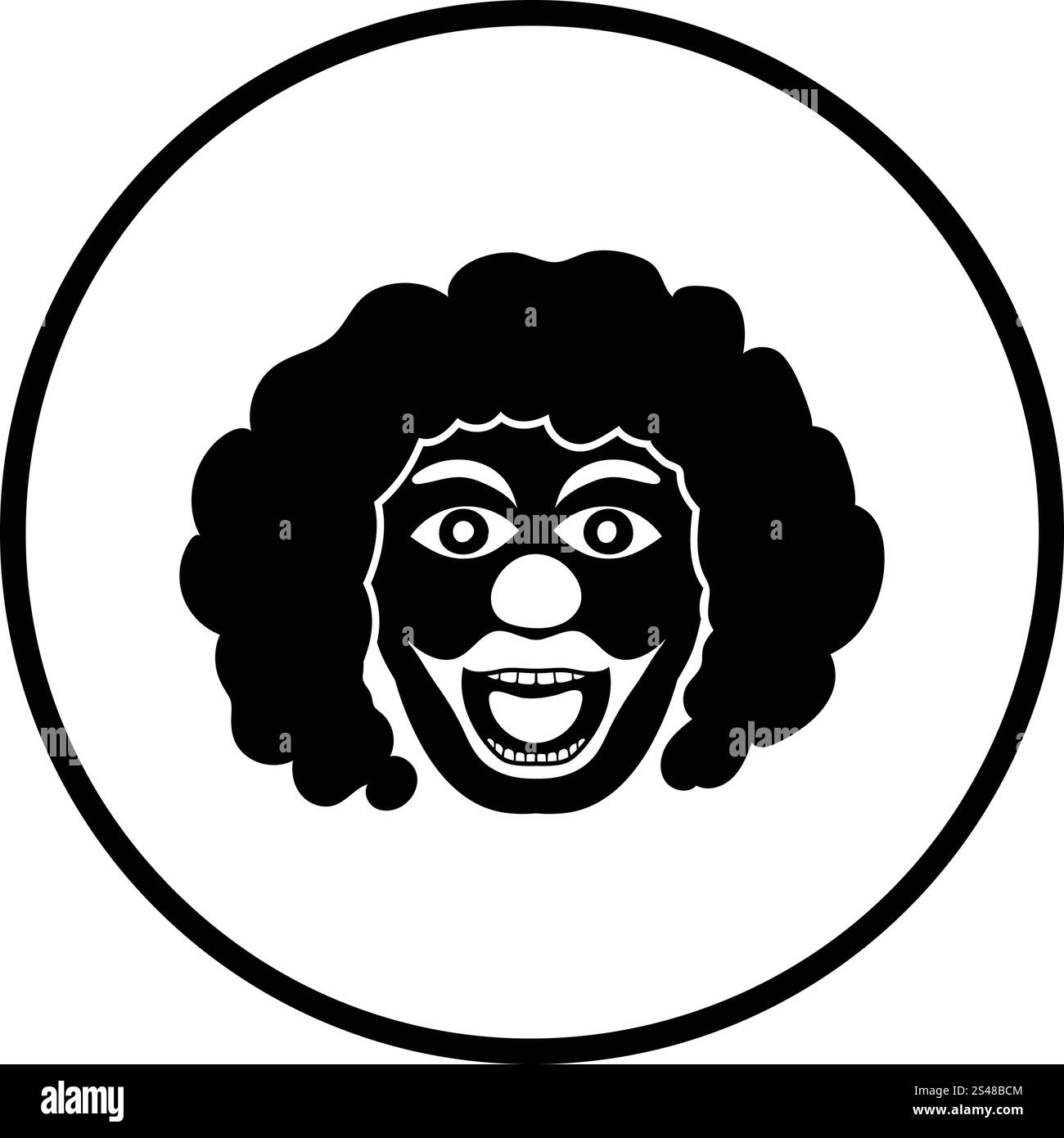 Party clown face icon. Thin circle design. Vector illustration Stock ...