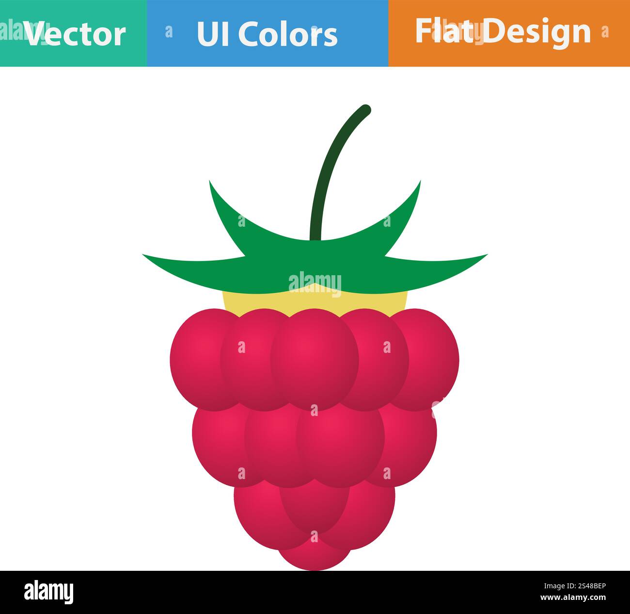 Flat design icon of Raspberry in ui colors. Vector illustration Stock ...