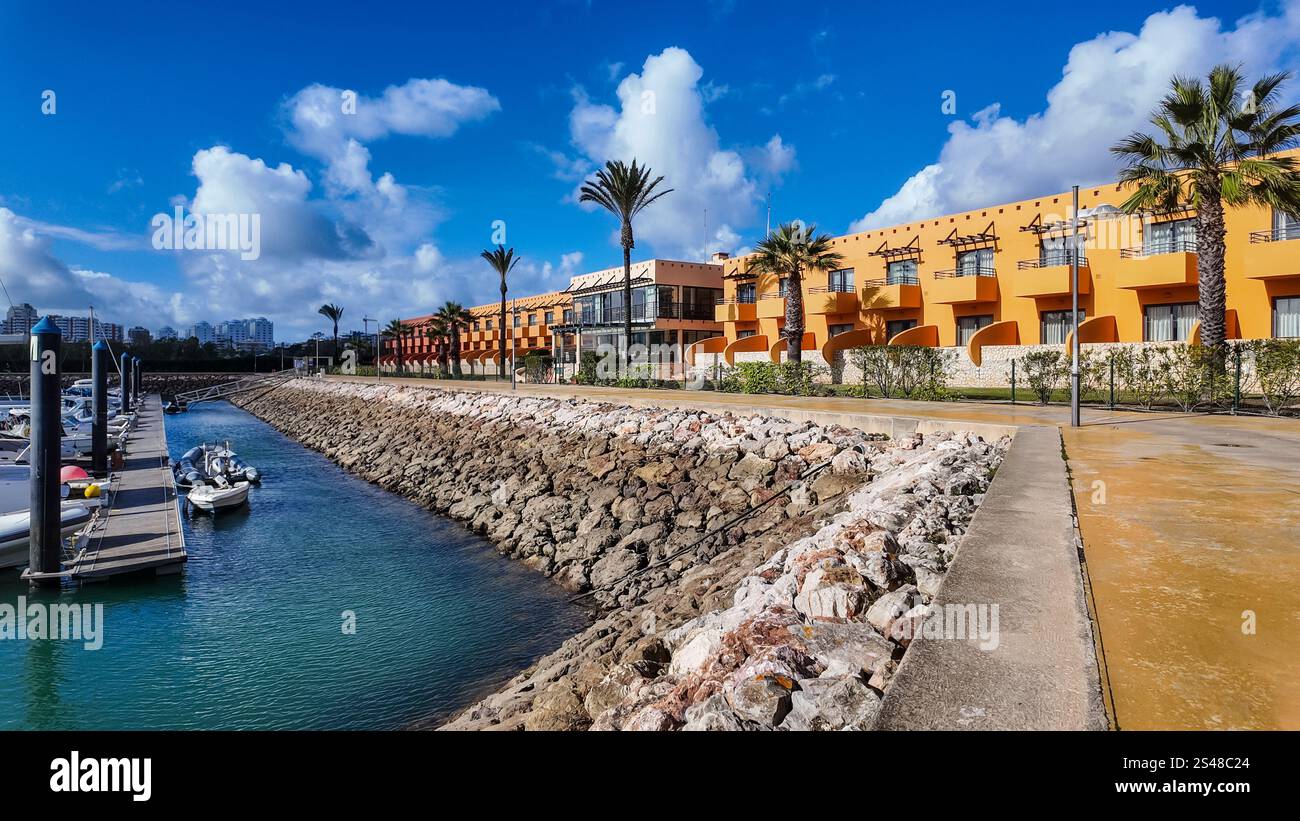 Brightly colored resort units at NH Marina Portimão Resort in Portimão ...
