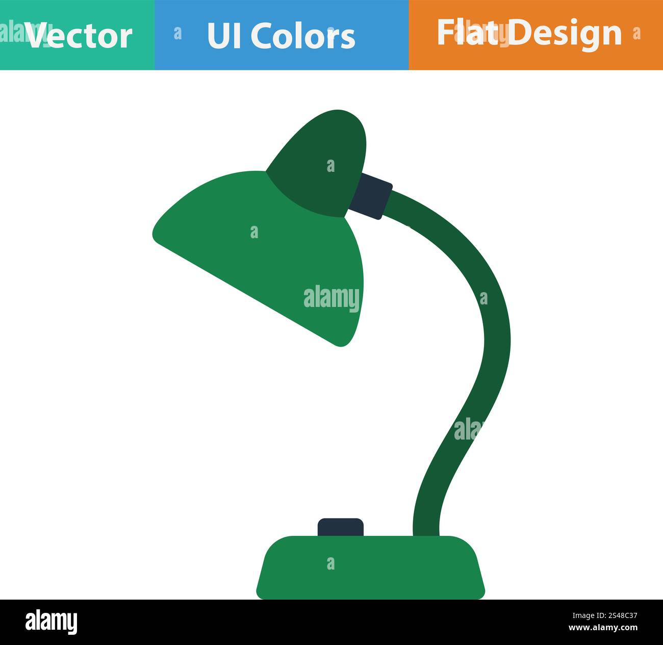 Flat design icon of Lamp in ui colors. Vector illustration Stock Vector ...