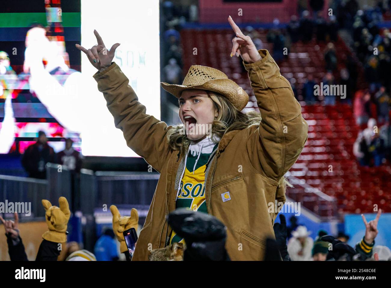 FRISCO, TX - JANUARY 06: North Dakota State Bison fans celebrate ...