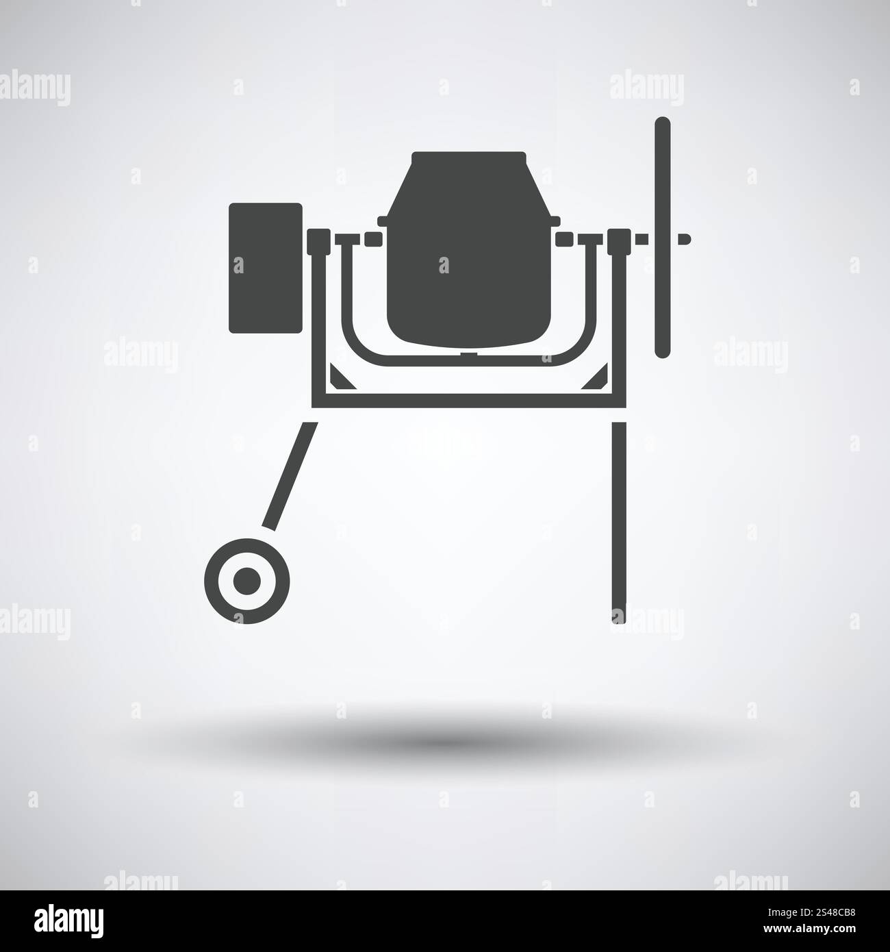Icon of Concrete mixer on gray background with round shadow. Vector ...