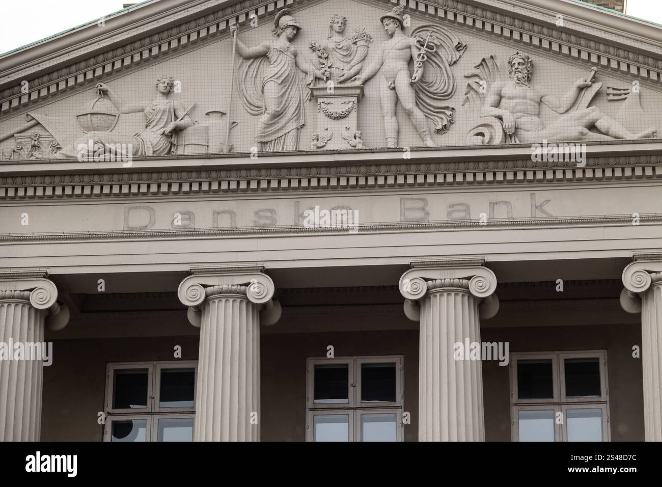 A logo sits outside the headquarters of the Danske Bank A/S in ...