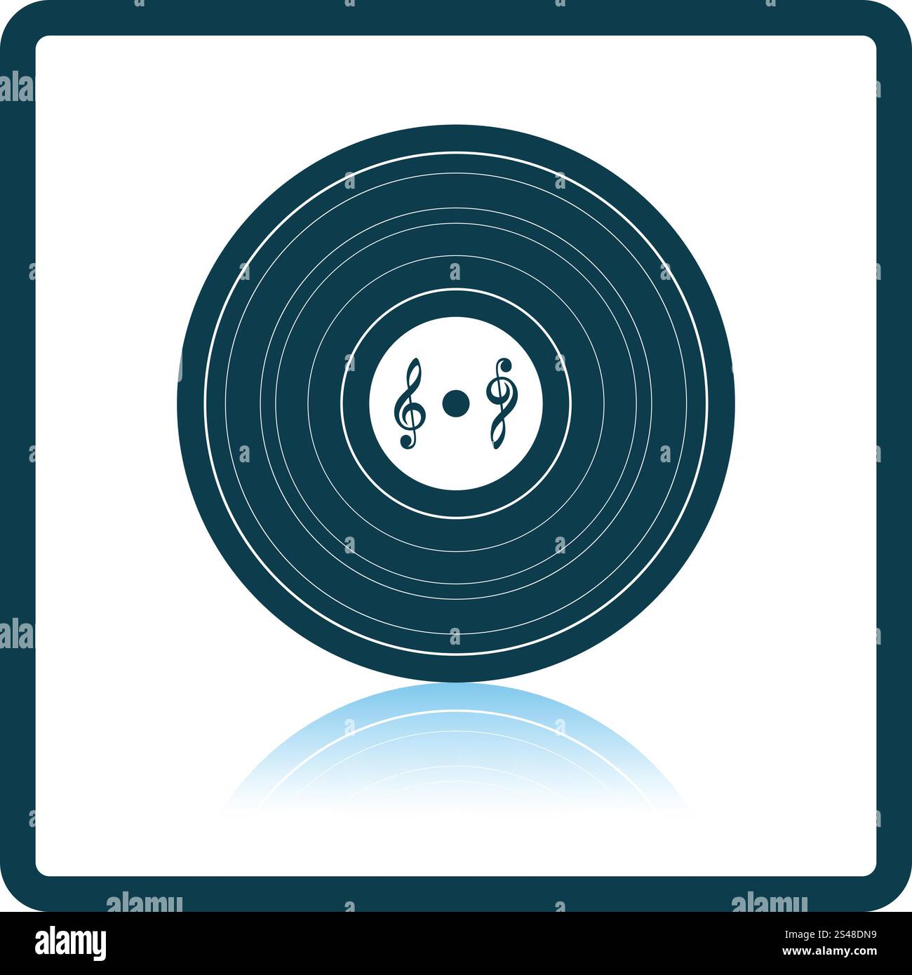 Analogue record icon. Shadow reflection design. Vector illustration ...