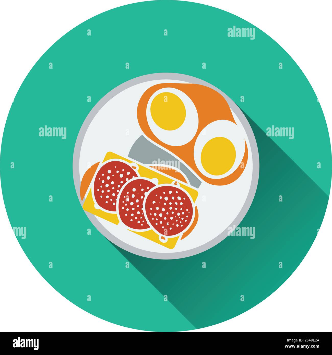 Omlet and sandwich icon. Flat design. Vector illustration Stock Vector ...