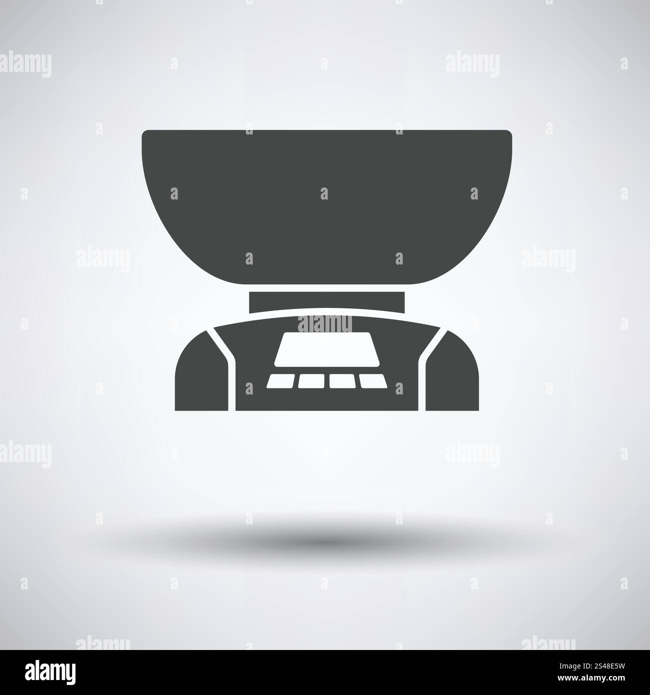 Kitchen electric scales icon on gray background with round shadow ...