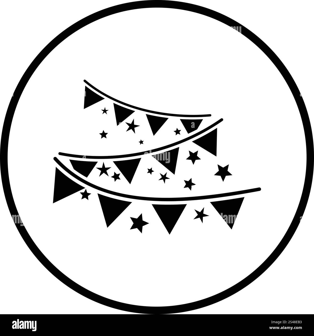 Party garland icon. Thin circle design. Vector illustration Stock ...