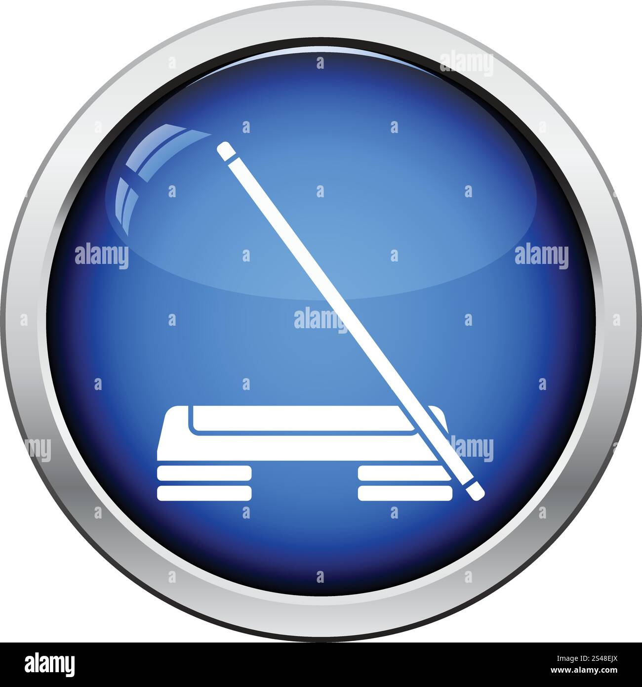 Step board and stick icon. Glossy button design. Vector illustration ...