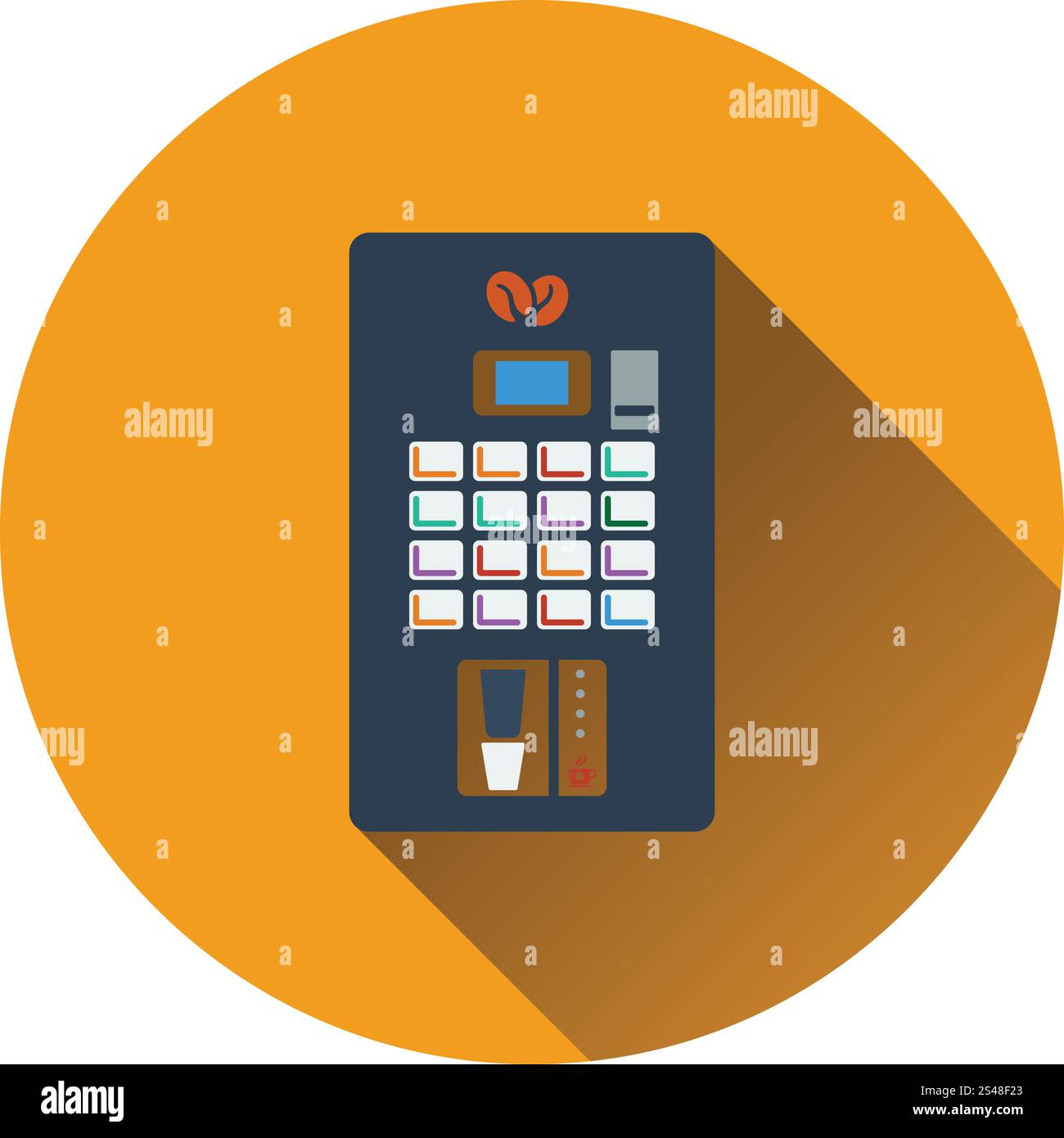 Coffee selling machine icon. Flat design. Vector illustration Stock ...