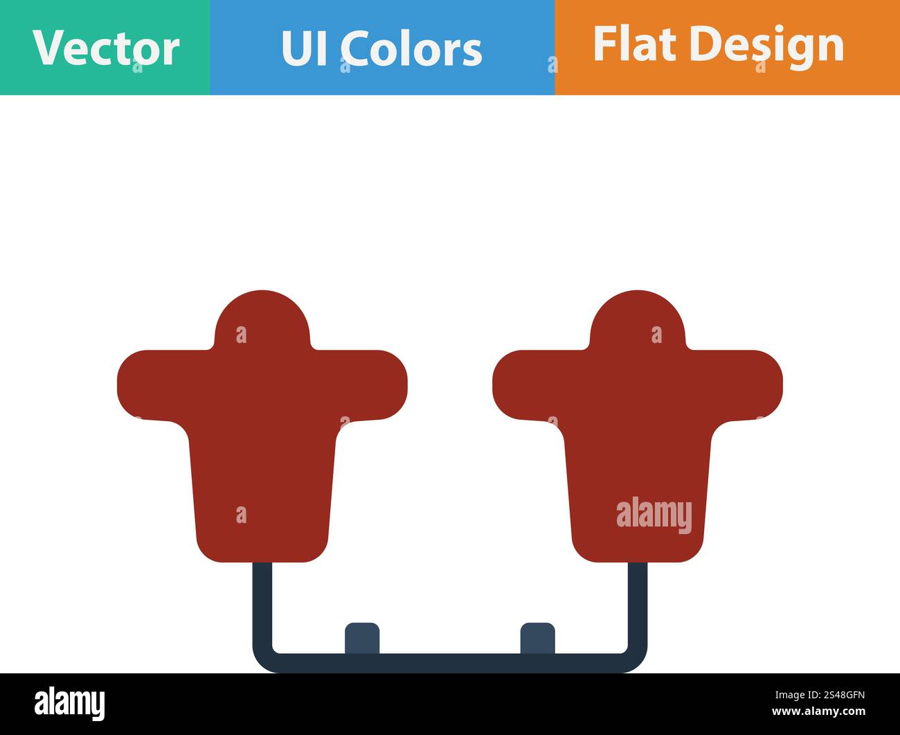 American football tackling sled icon. Flat color design. Vector ...