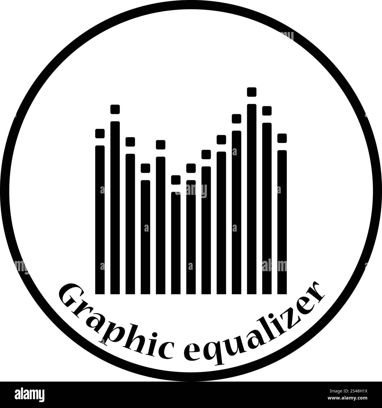 Graphic equalizer icon. Thin circle design. Vector illustration Stock Vector Image & Art - Alamy