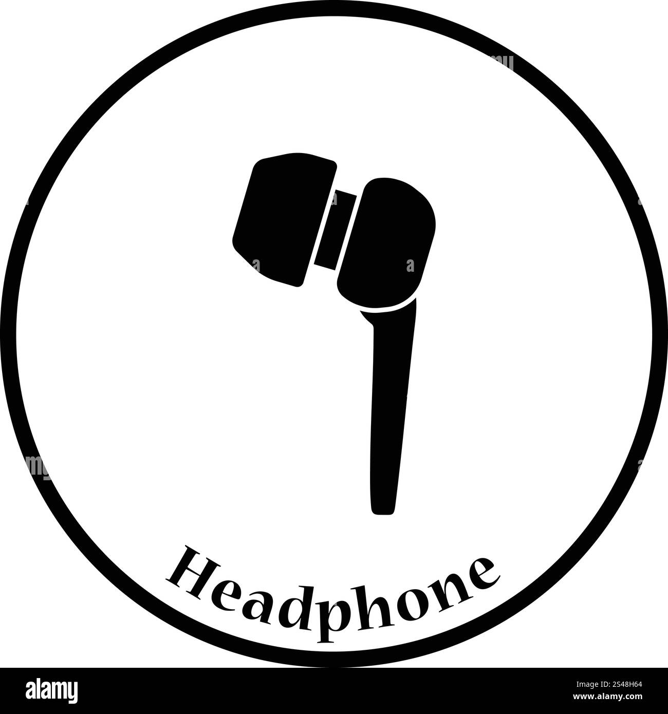 Headset icon. Thin circle design. Vector illustration Stock Vector ...