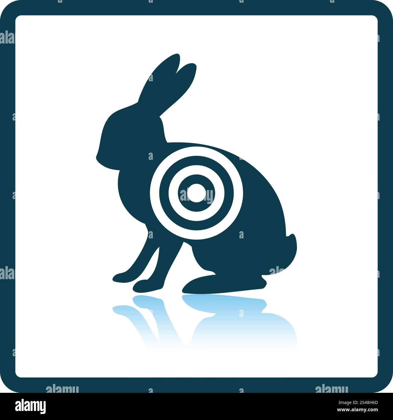 Hare silhouette with target icon. Shadow reflection design. Vector ...