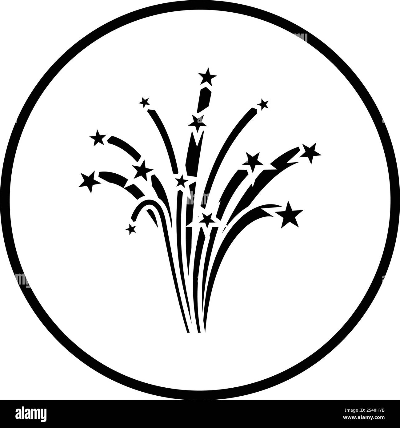 Fireworks icon. Thin circle design. Vector illustration Stock Vector ...