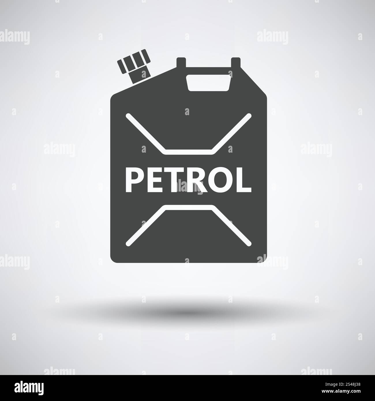 Fuel canister icon on gray background, round shadow. Vector ...