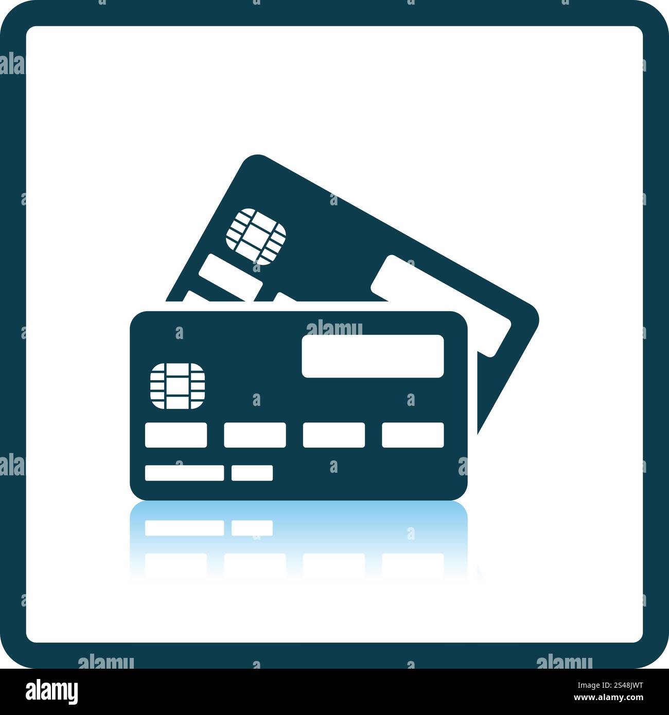Credit card icon. Shadow reflection design. Vector illustration Stock ...