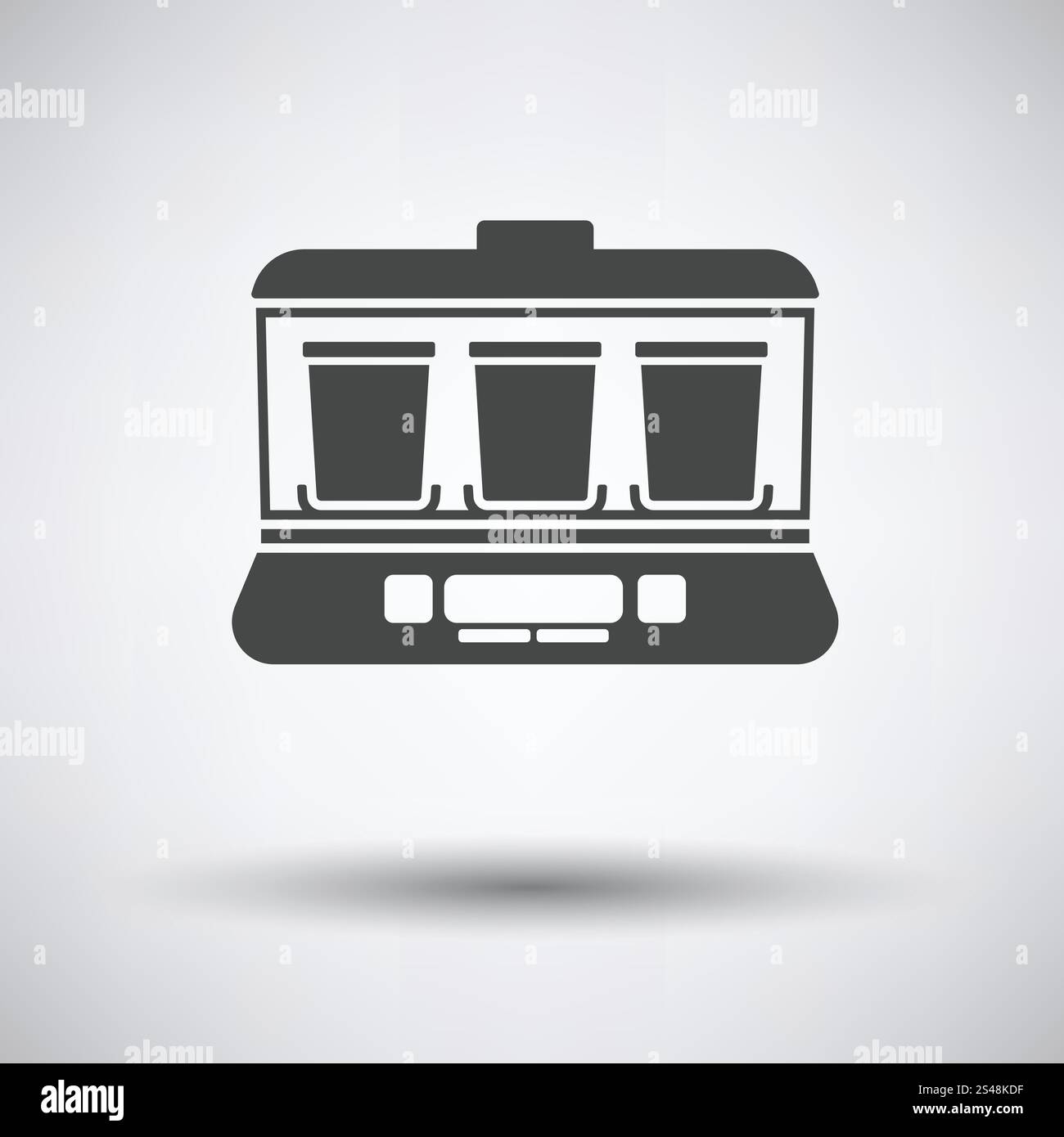 Yogurt maker machine icon on gray background with round shadow. Vector ...