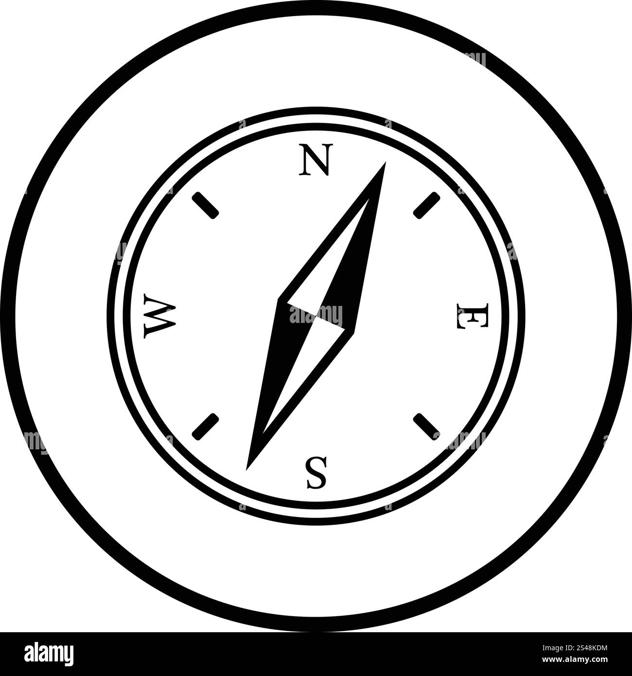 Compass icon. Thin circle design. Vector illustration Stock Vector ...
