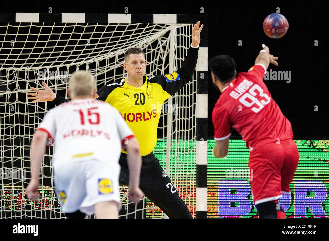 Copenhagen, Denmark. 10th Jan, 2025. Kevin Moller (20) of Denmark seen ...