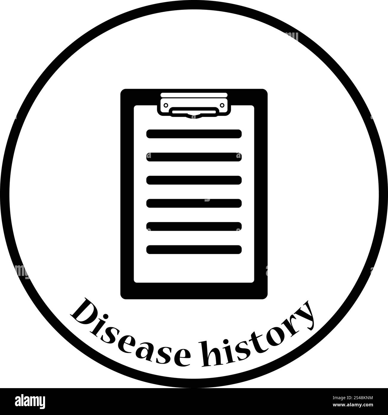 Disease history icon. Thin circle design. Vector illustration Stock ...
