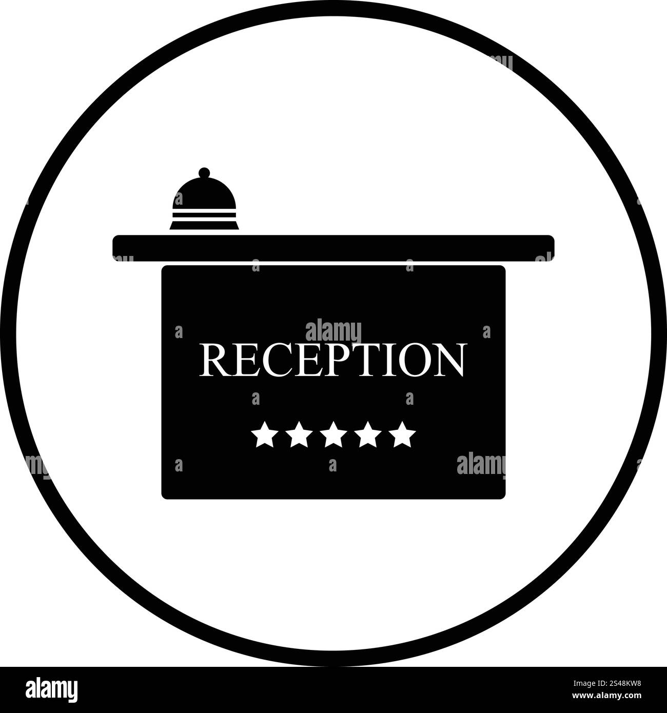 Hotel reception desk icon. Thin circle design. Vector illustration Stock Vector Image & Art - Alamy