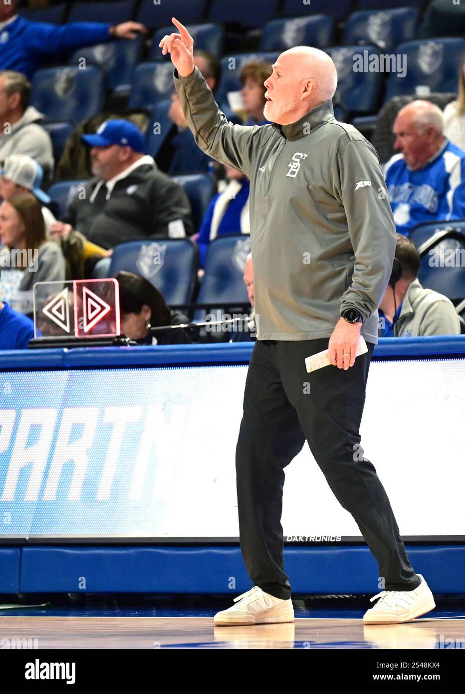 ST. LOUIS, MO - JANUARY 08: St. Bonaventure head coach Mark Schmidt as ...