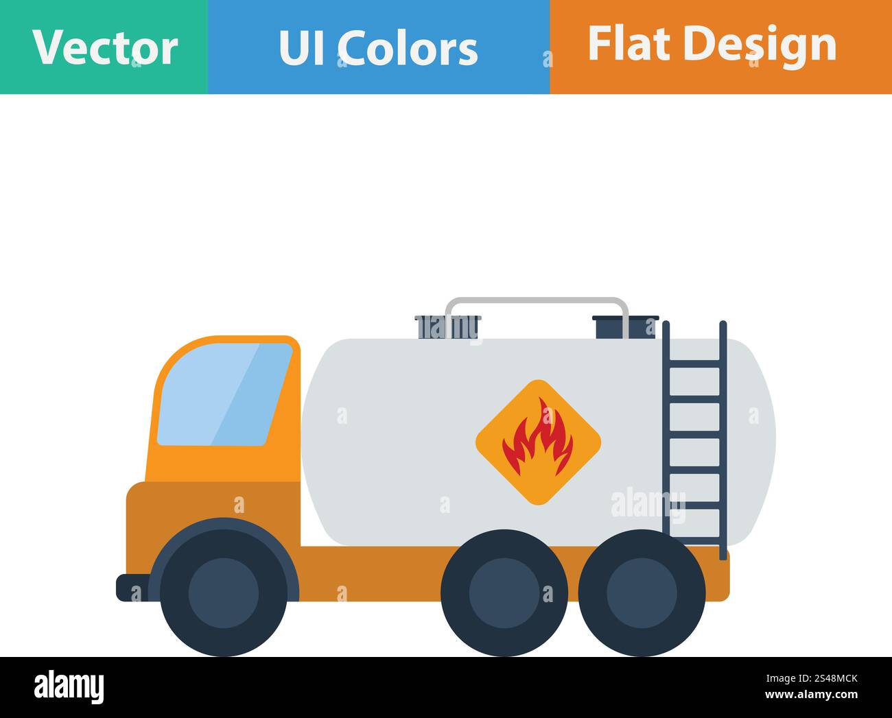 Fuel tank truck icon. Flat design. Vector illustration Stock Vector ...