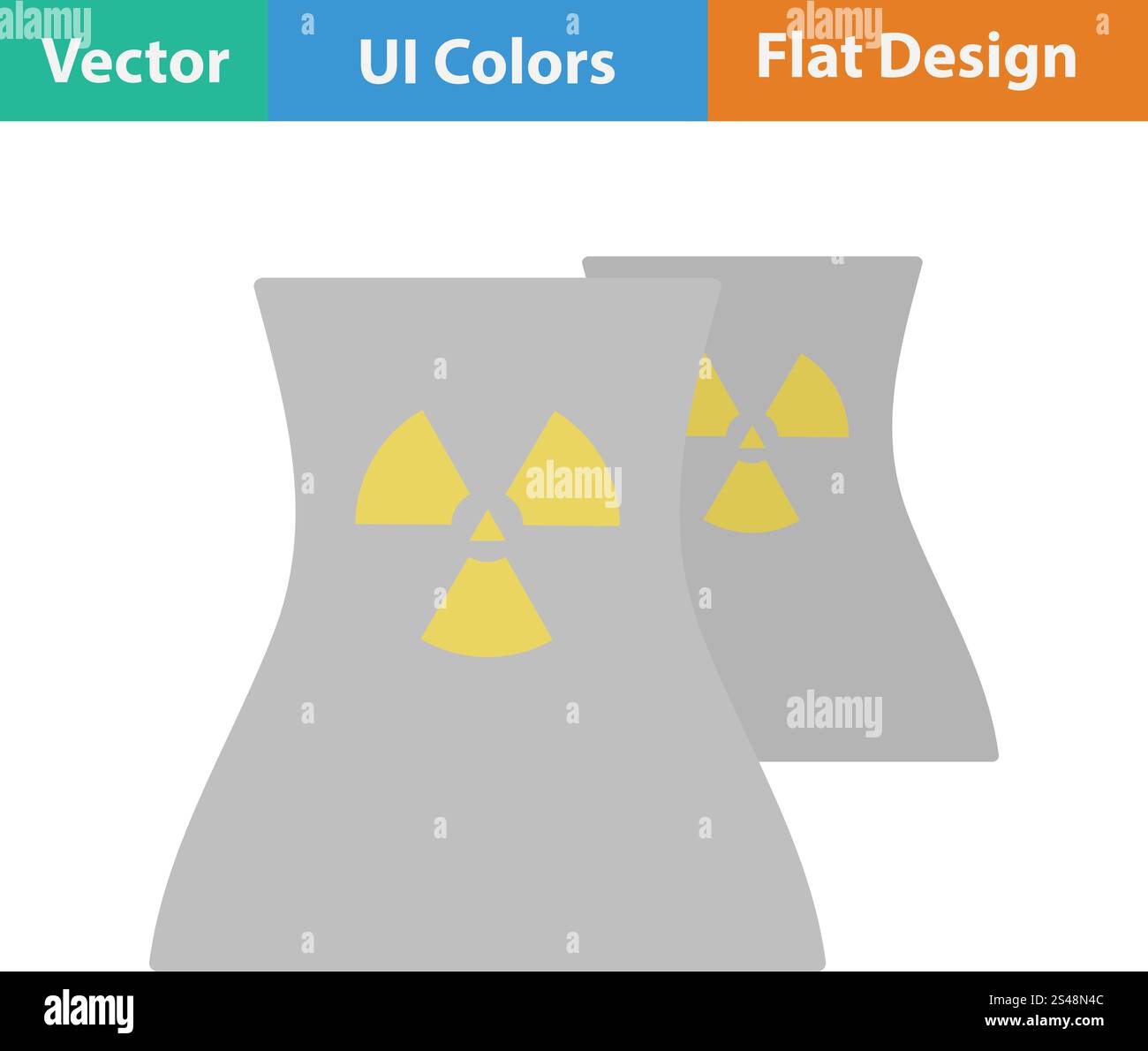 Nuclear station icon. Flat design. Vector illustration Stock Vector ...