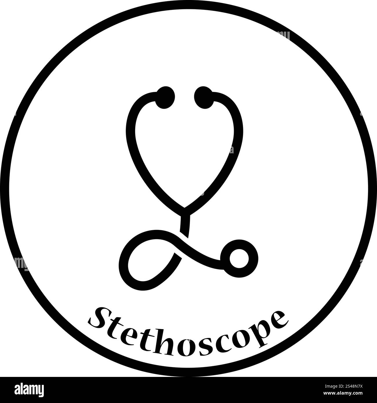 Stethoscope icon. Thin circle design. Vector illustration Stock Vector ...