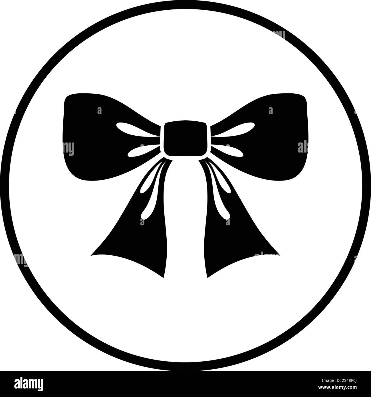 Party bow icon. Thin circle design. Vector illustration Stock Vector ...